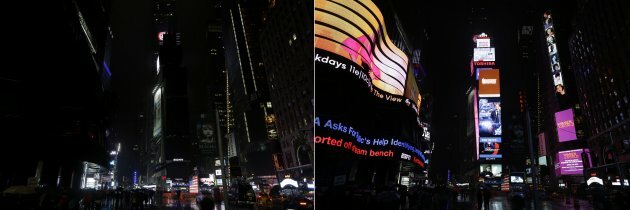 Photos: This is how Times Square looked with the lights off last night
