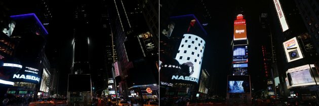 Photos: This is how Times Square looked with the lights off last night
