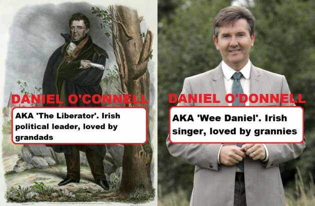 The Guardian mixed up Daniel O'Donnell and Daniel O'Connell