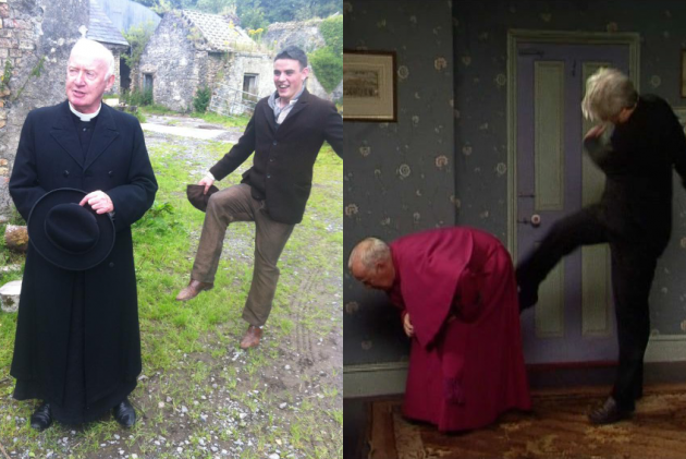 Actual Irish trainee priest kicks Bishop Brennan up the arse