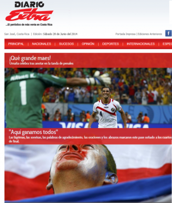 Tico tears, pride and Guerreros: How the Costa Rican media reacted to ...