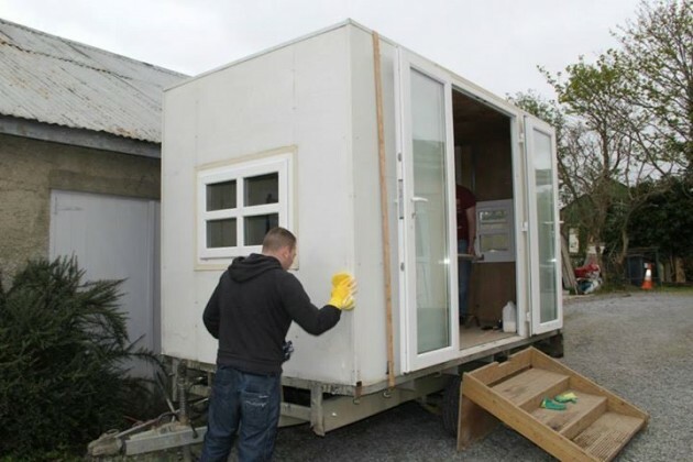 Some men in Limerick turned this old trailer into a perfect mobile pub