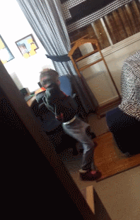 Boy caught on camera dancing like nobody's watching, freaks out