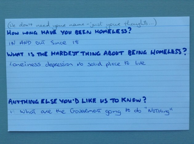 In your own words: Homeless people answer questions on their biggest fears