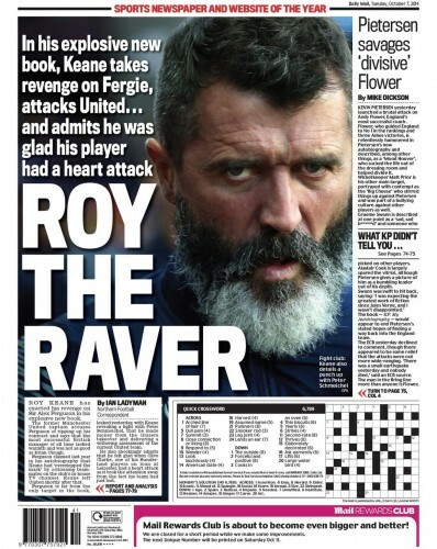 Roy Keane book dominates front and back pages (and a good few in ...
