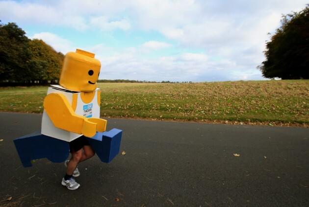 This legend is running the Dublin marathon in a Lego suit