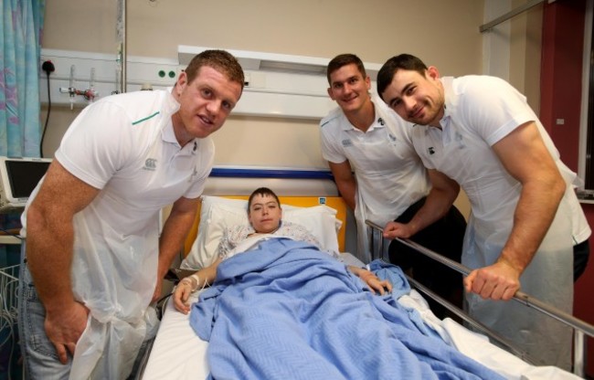 Joe Schmidt and the Ireland team visited Temple Street Children's Hospital