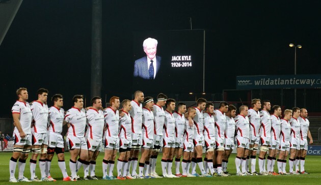 Ulster team pay their respect to Irish rugby giant Jack Kyle at Thomond ...
