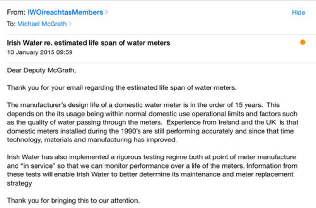 Irish Water explains what will happen its meters in 15 years