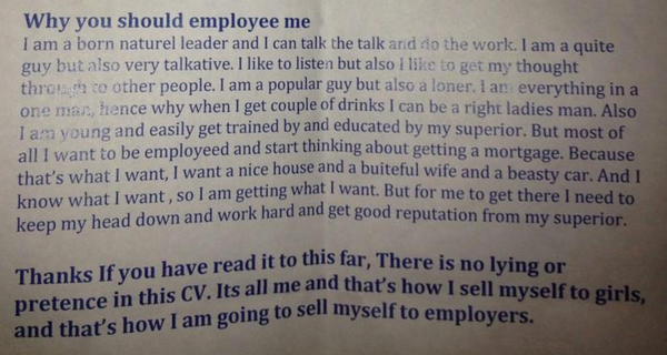 The 12 most hilarious CVs in the history of jobseeking · The Daily Edge