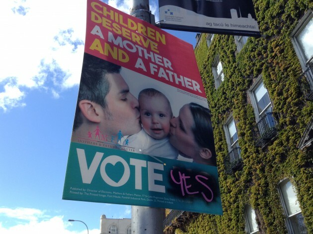 The No campaign's posters keep getting defaced and ripped down