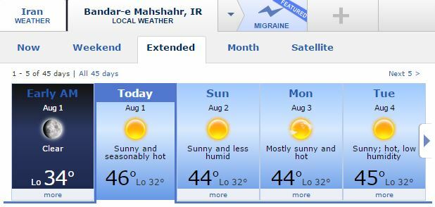The heat index in Iran just reached SEVENTY-FOUR degrees Celsius