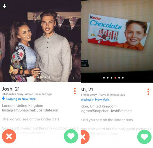 The kid from the Kinder chocolate bars has been spotted on Tinder