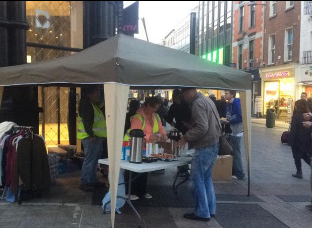 Gardaí shut down stall handing out food and clothes to homeless in Dublin