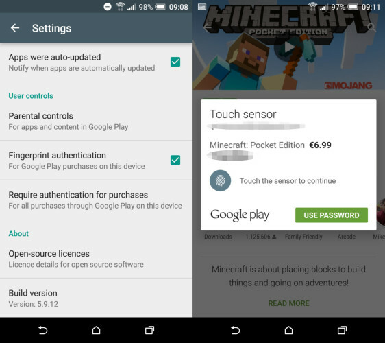 You can now use your fingerprint to purchase apps from Google Play*