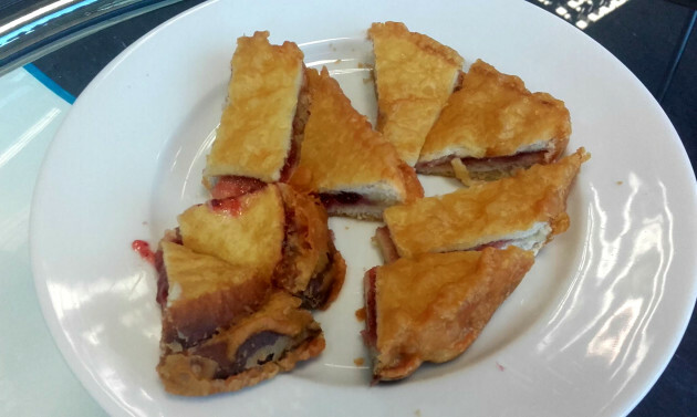 This Dublin chipper is selling deep fried jam sandwiches today