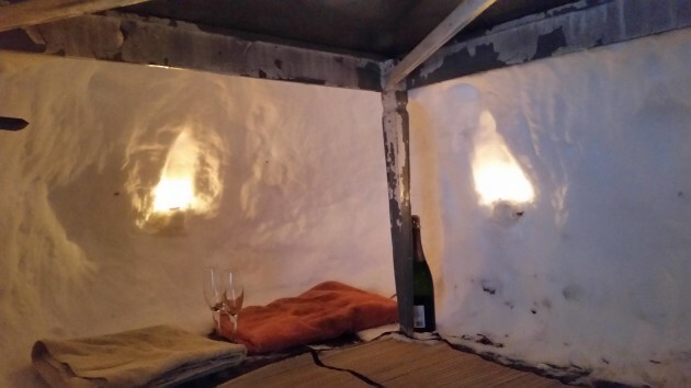 This couple built their very own snow house in their garden, and it's ...