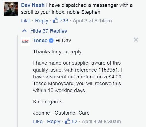 This customer wrote a 'fairytale' complaint to Tesco and got the best ...