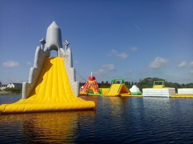 The world's largest inflatable water slide is on a lake in Athlone ...