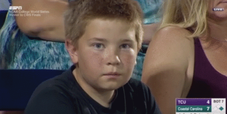 This little kid's death stare down a television camera is going ...