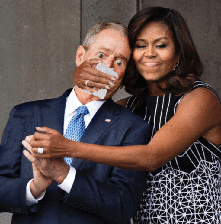 This picture of Michelle Obama hugging George W Bush has become a ...