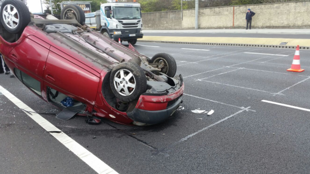 Overturned car on N7 cleared after causing severe traffic delays