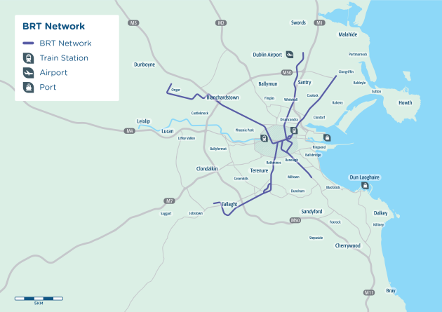 These are the planned routes for the new 'Bus Rapid Transit' network in ...