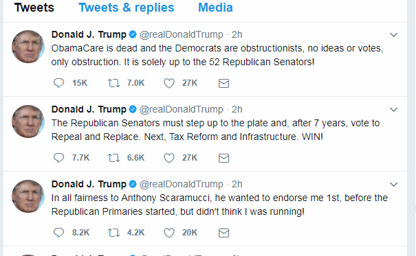 Donald Trump went off on a ten-post tweetstorm early this morning