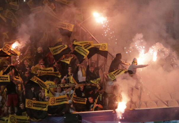 Fans put on an incredibly intense show as APOEL held Dortmund in Cyprus