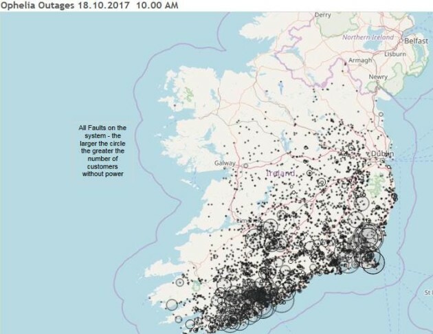 The ESB is providing estimated recovery times for the 30% still without ...