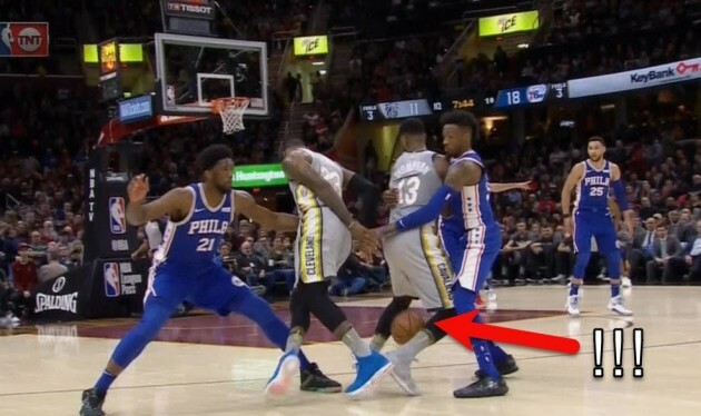 LeBron James pulled off an incredible move through a team-mate's legs ...