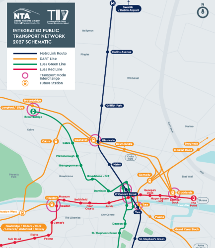 Dublin's Metrolink will only go north - south until at least 2035