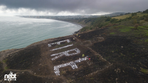 Volunteers have restored Bray Head's huge WWII 'Eire' sign