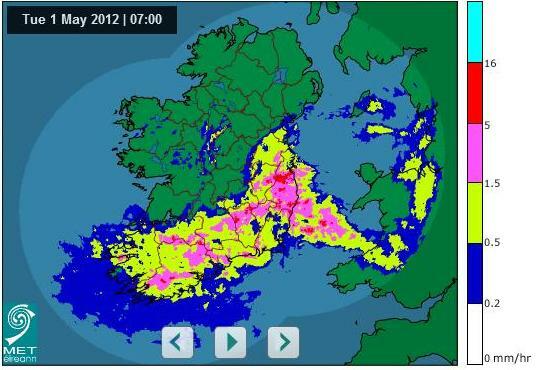 Here's how much rain is falling over Ireland this morning