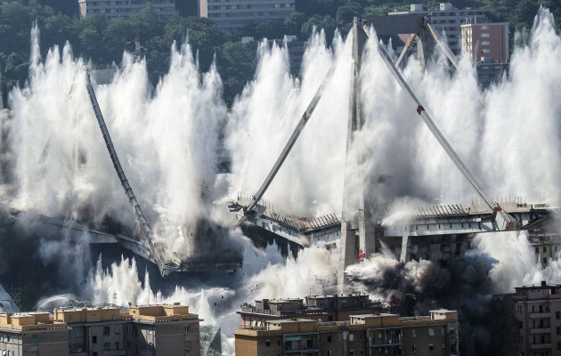 Italy demolishes remainder of Genoa bridge which collapsed last year