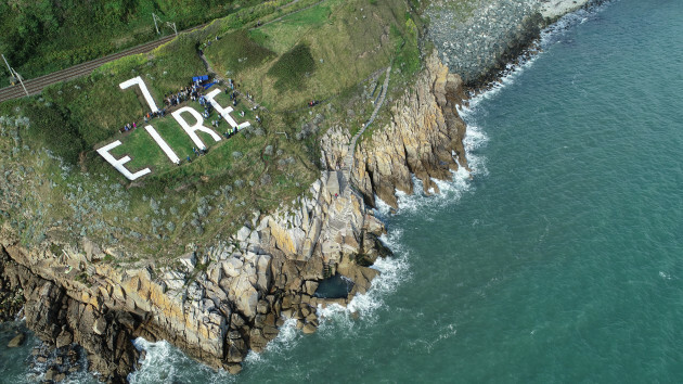 Dalkey volunteers restore World War II 'Eire' sign · TheJournal.ie