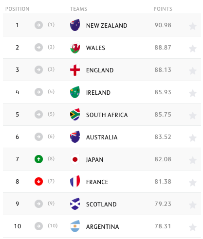 Japan hit world rankings high ahead of Springboks showdown · The 42
