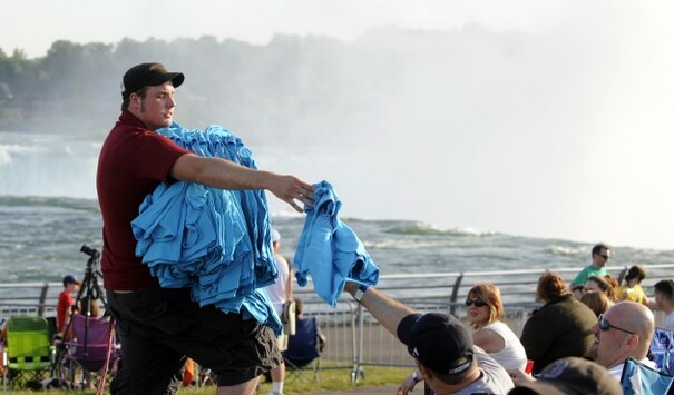 In pictures: Daredevil successfully walks tightrope across Niagara Falls