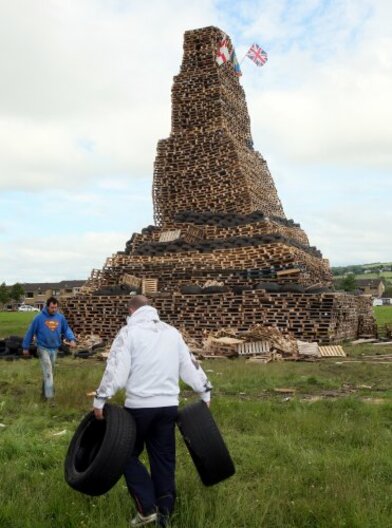 PHOTOS: Giant bonfires built in Belfast ahead of 12 July · TheJournal.ie