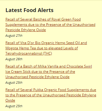 Over 40 recalls of food contaminated with pesticide ethylene oxide ...