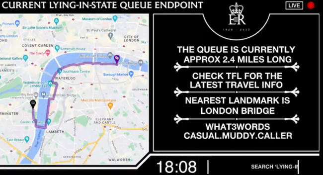UK govt launches live 'queue-tracker' as queen queue reaches 3 miles