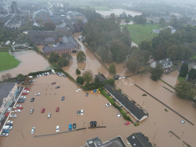Aerial photographs show scale of flooding in Midleton caused by Storm Babet