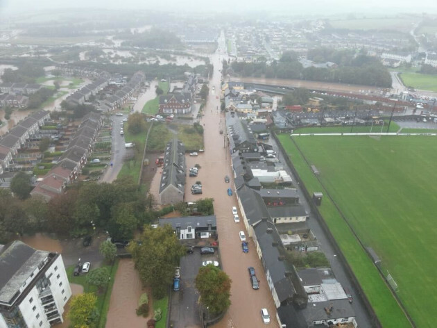 Aerial photographs show scale of flooding in Midleton caused by Storm Babet