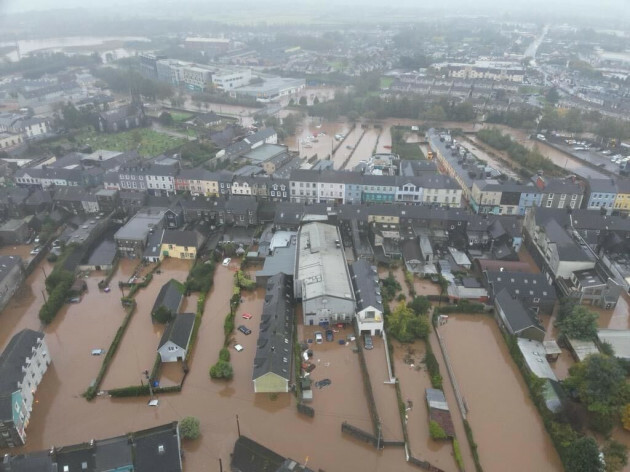 Aerial photographs show scale of flooding in Midleton caused by Storm Babet