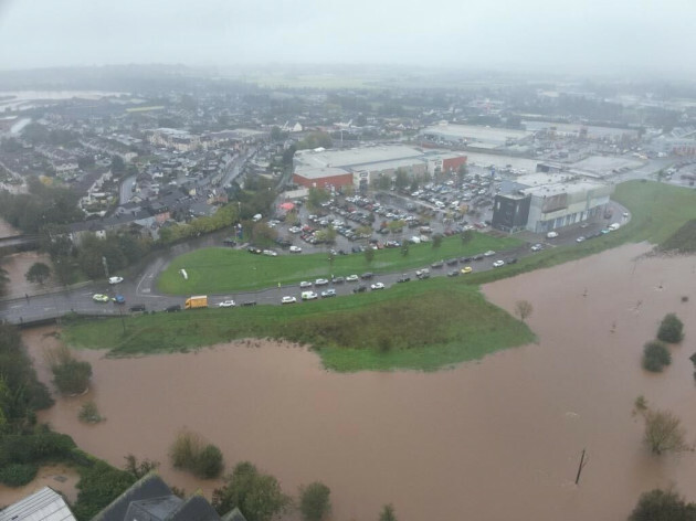 Aerial photographs show scale of flooding in Midleton caused by Storm Babet