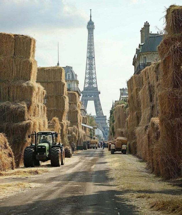 Debunked: Image of mountainous hay bales before Eiffel Tower is not a ...
