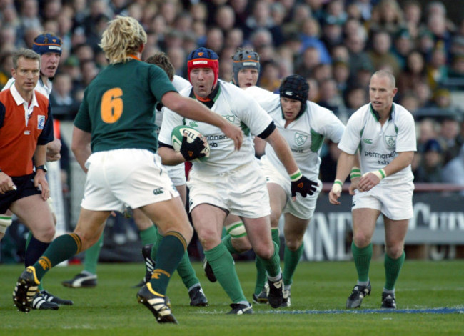 'ROG is lining it up and suddenly taps it and jumps over the line'