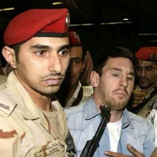 Here's your 'Lionel Messi with a machine gun poked in his face' pic of ...