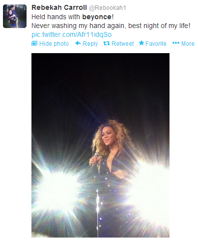 Beyoncé reacts to Irish tweets about her gigs at the weekend*