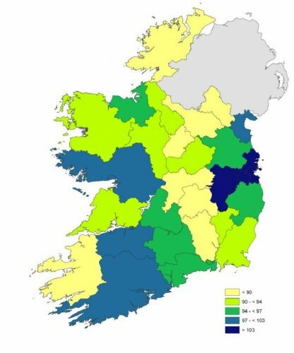 Which county has the lowest disposable income per person?
